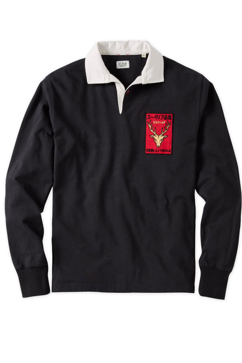 Black Heritage Elk Patch Rugby Jersey – Elk Head Clothing